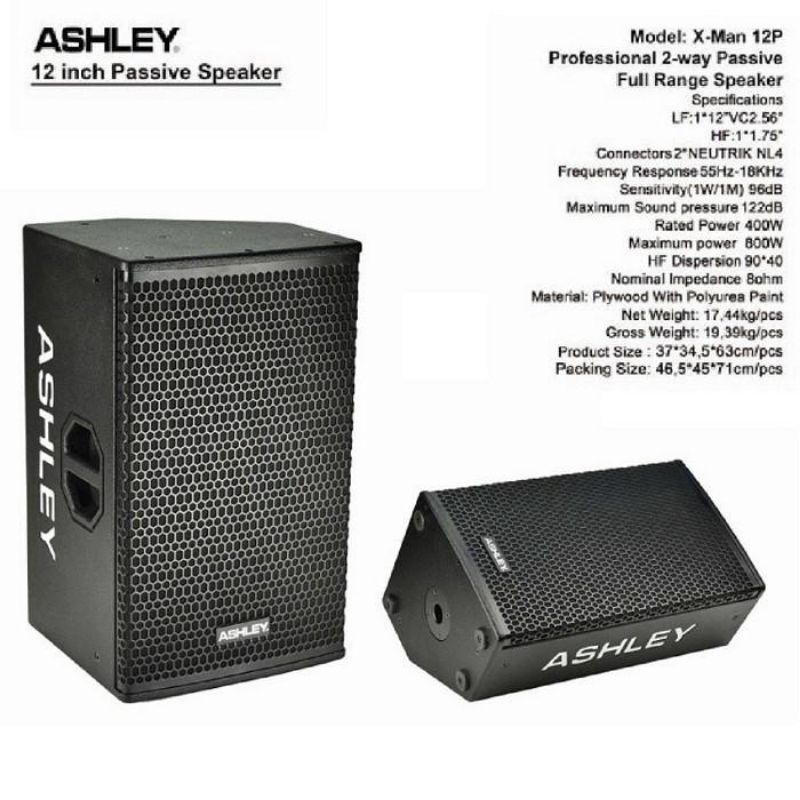 Jual SPEAKER PASIF ASHLEY XMAN 12P ORIGINAL 12 INCH | Shopee Indonesia