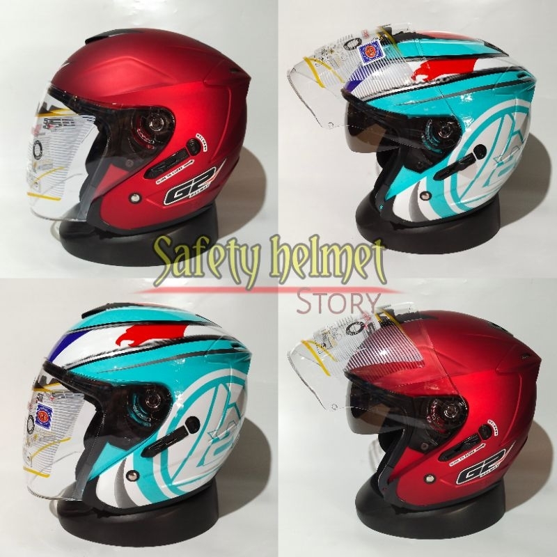 Jual HELM G2 OPTIMAX SOLID HELM HALF FACE DOUBLE VISOR/HELM DUA KACA ...