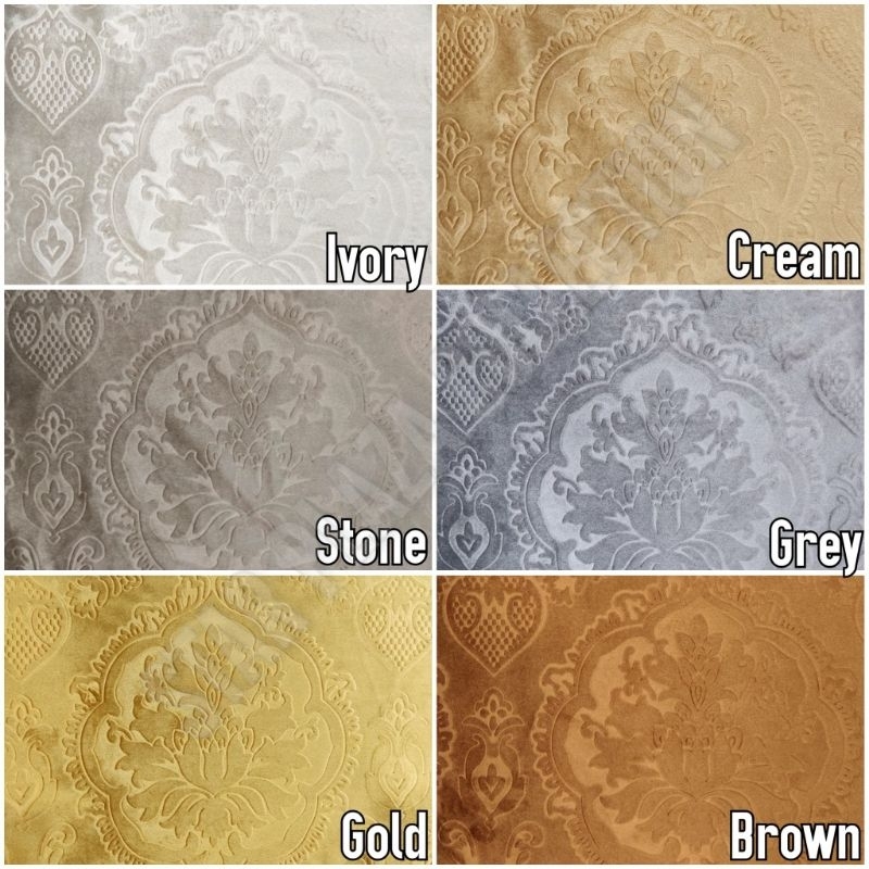 Jual Kain Bludru Beludru Mewah Premium Velvet Emboss Motif Bunga Damask ...