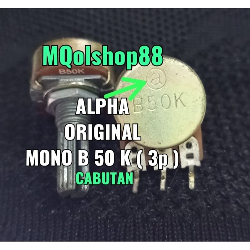 Jual Hrg 1pcs ALPHA TAIWAN B50K B 50K MONO POTENSIO VARIABLE TRIMPOT ...