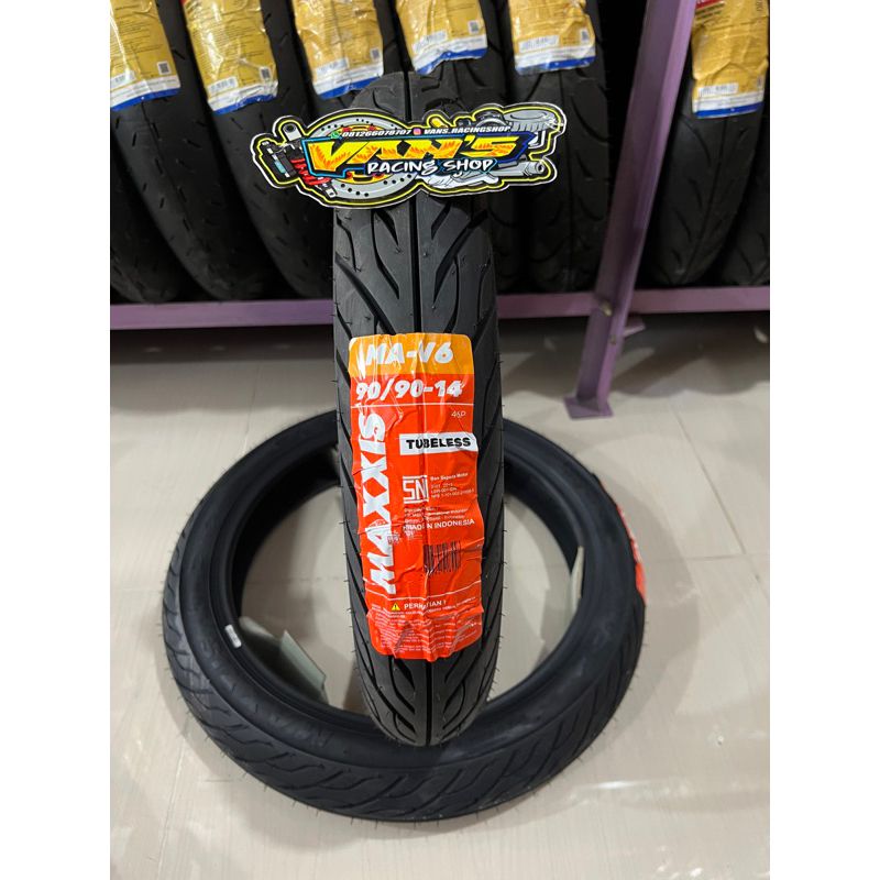 Jual BAN MAXXIS MA-V6 TUBELES MATIC 80/90-14 90/90-14 RING 14 BAN MATIC ...