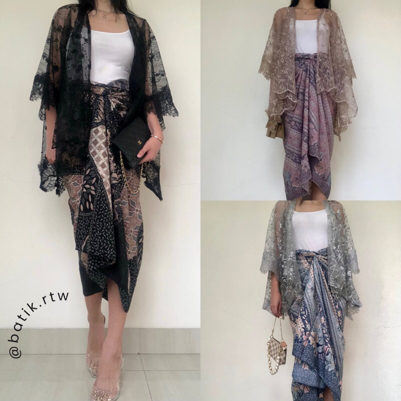 Jual Outer Cardigan Hijab Batik Kebaya Tille (TIDAK INCLUDE TANKTOP ...