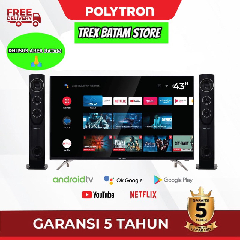 Jual POLYTRON 43TAG9959 SMART CINEMAX ANDROID TV 43 INCH PLD 43TAG9959 (BATAM) | Shopee Indonesia