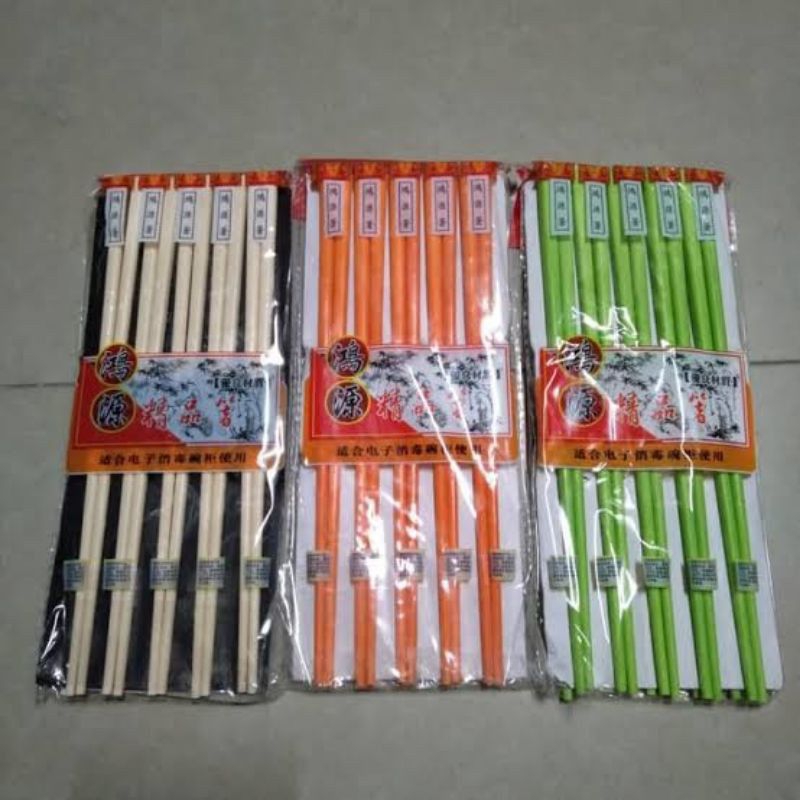 Jual 10pcs - Sumpit Hong Yuan isi 5 pasang melamin mudah di cuci putih ...