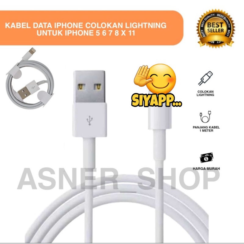 Jual Kabel Lightning 4G 5G 6G Murah Warna Putih Plus Packing | Shopee ...