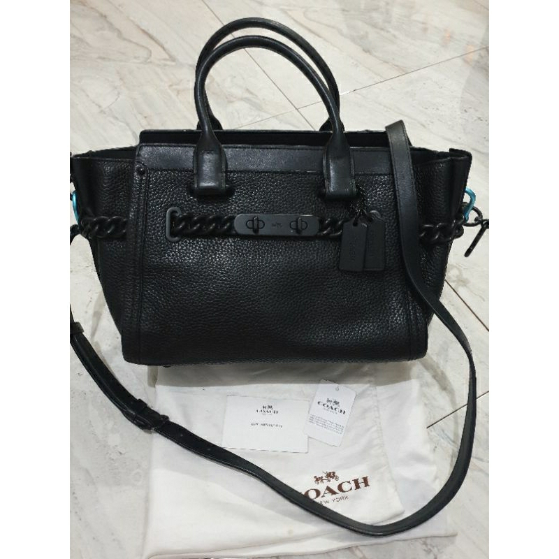 Jual Coach Swagger Black 27 preloved | Shopee Indonesia