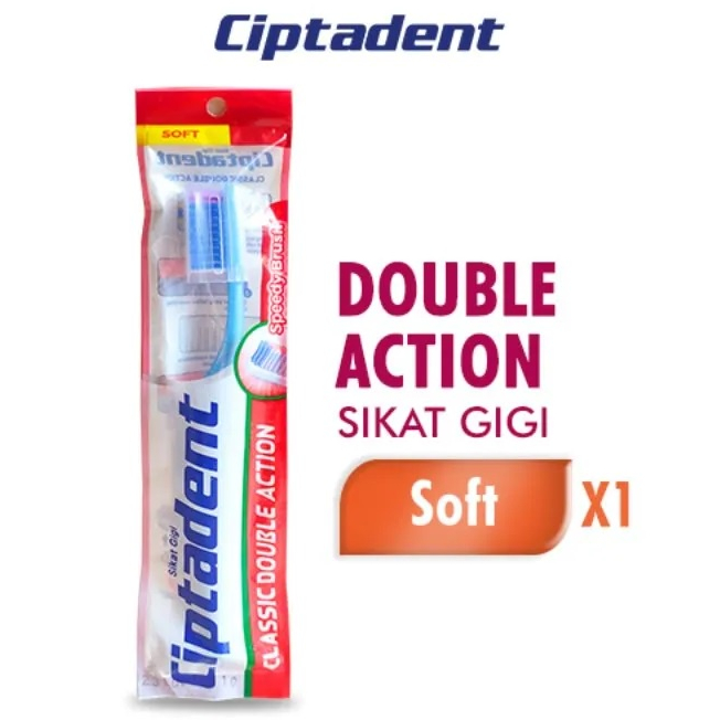 Jual CIPTADENT SIKAT GIGI SINGLE CLASSIC DOUBLE ACTION REGULER SOFT ...