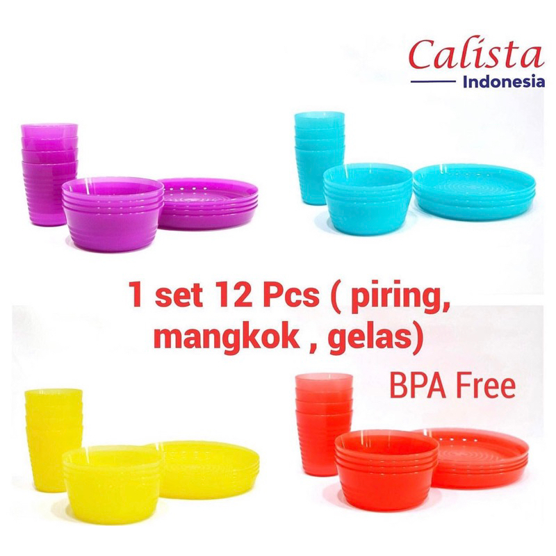 Jual Calista Shiga Dining Set/ Piring Mangkok Gelas Set Calista ...