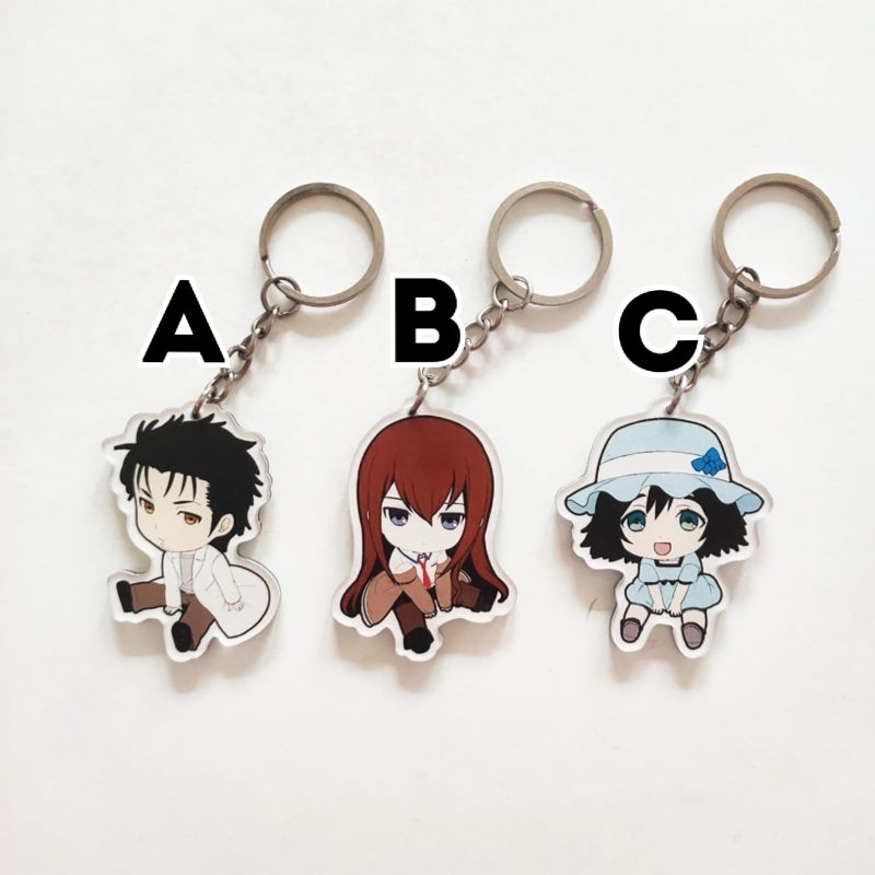 Jual Keychain Anime Steins Gate 1 Makise Kurisu Okabe Rintarou Shiina ...