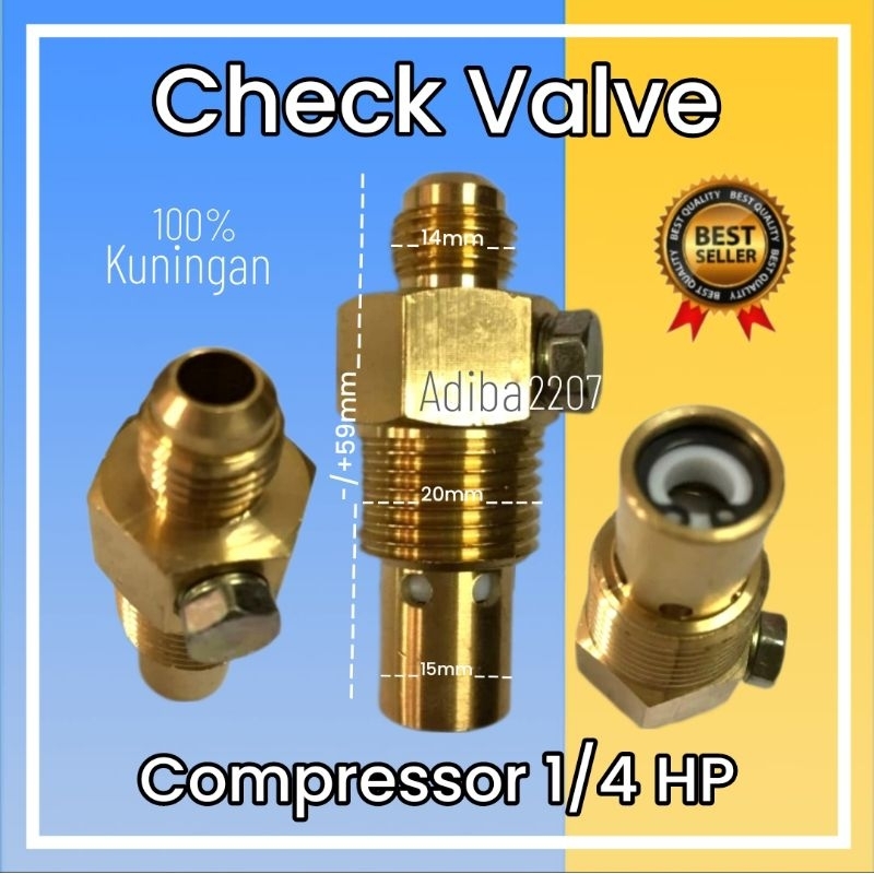 Jual Check valve compressor shark 1/4hp - klep katup satu arah tangki ...