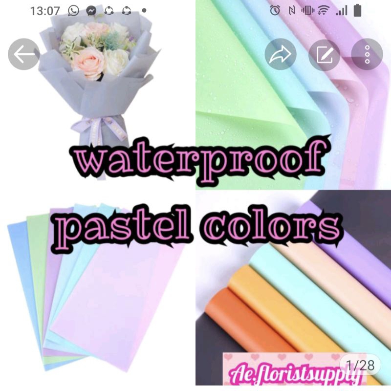 Jual kertas wrapping waterproof pastel 1lembar WAJIB SELONGSONG ...