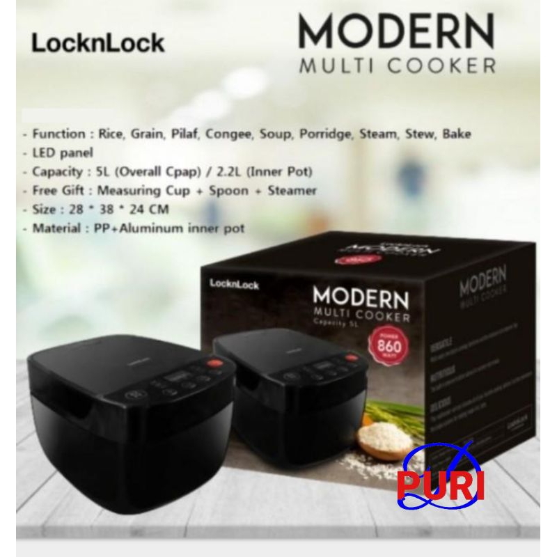 Jual LocknLock Modern Multi Cooker 700W Lock n Lock & Rice Cooker 2.2L ...