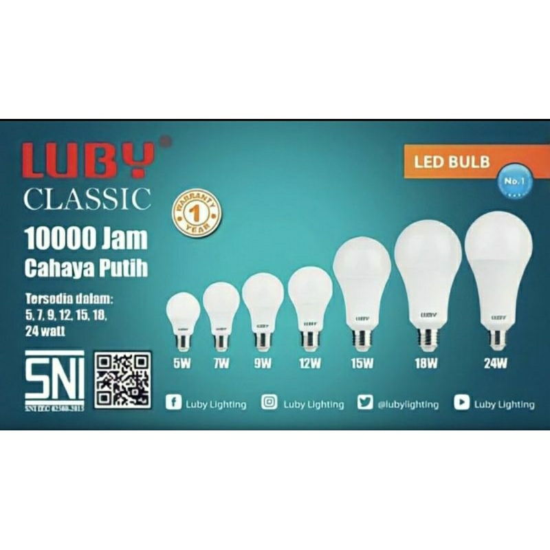 Jual Lampu LED Classic LUBY Cahaya Putih SAMSUNG LED INSIDE 5W~24W ...