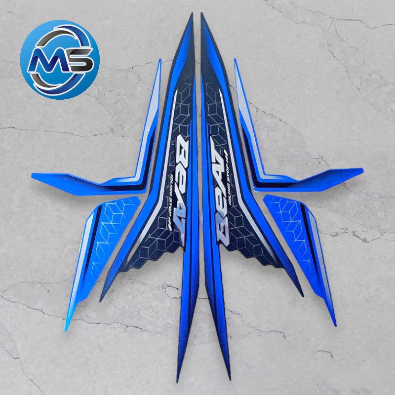 Jual Stiker Striping Motor Beat Cbs Iss 2020 Biru Sticker Lis Body ...