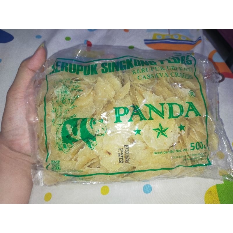 Jual Kerupuk Singkong Pedas Mentah Cap Panda Langsung Digoreng Kemasan ...