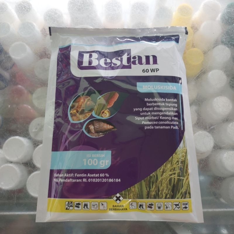 Jual MOLUSKISIDA BESTAN 60 WP 100 GRAM PENGENDALI KEONG SAWAH | Shopee ...
