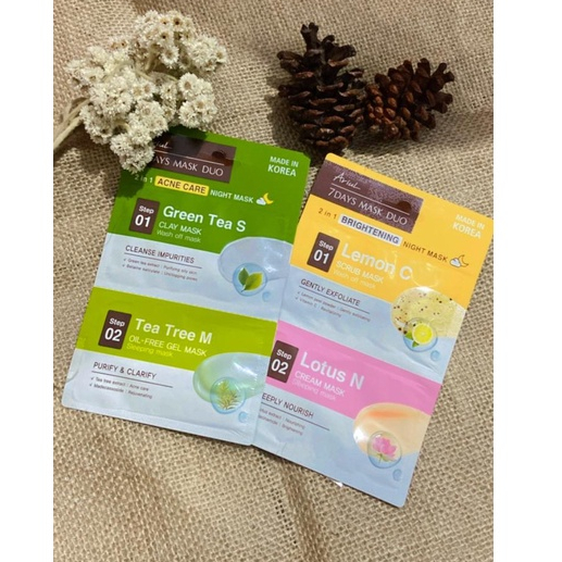 Jual Ariul 7Days Mask Duo 2 in 1 Brightening dan Acne Care Night Mask ...