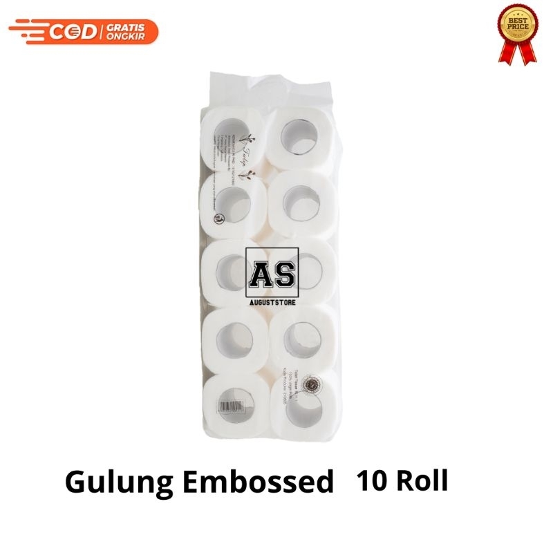 Jual Tisu Tissue Gulung Roll Embossed Isi 10 Roll / Tissue Toilet ...