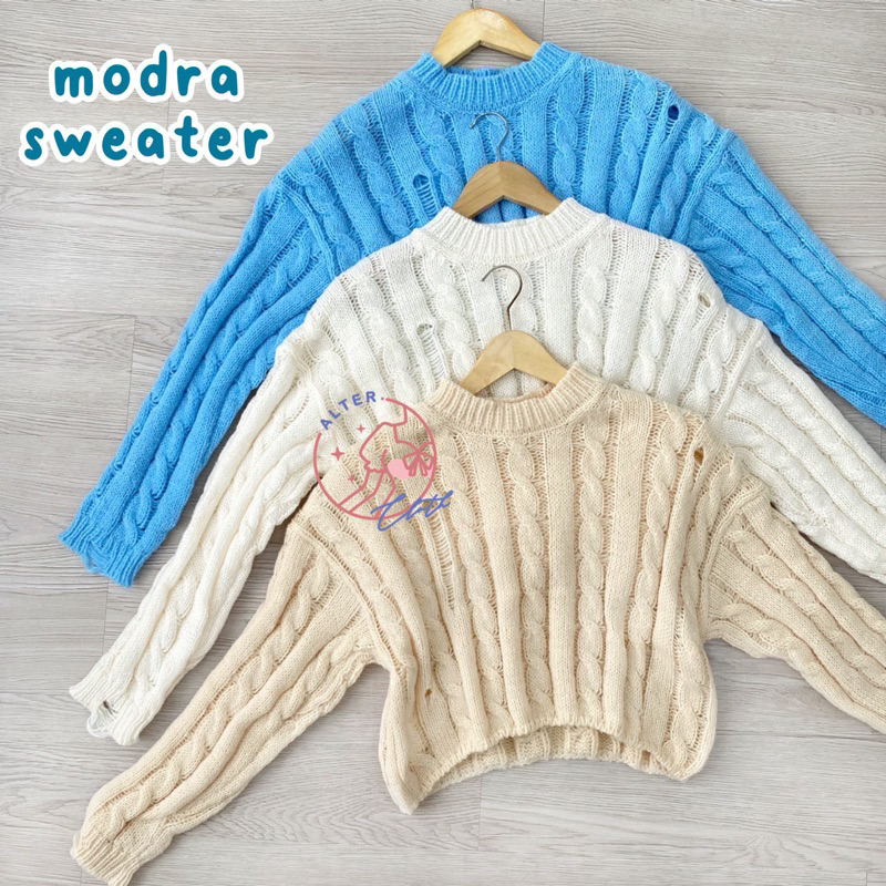 Jual alter.cloth - MODRA SWEATER | Atasan Wanita Lengan Panjang Crop Sweater Baju Hangat Knit ...