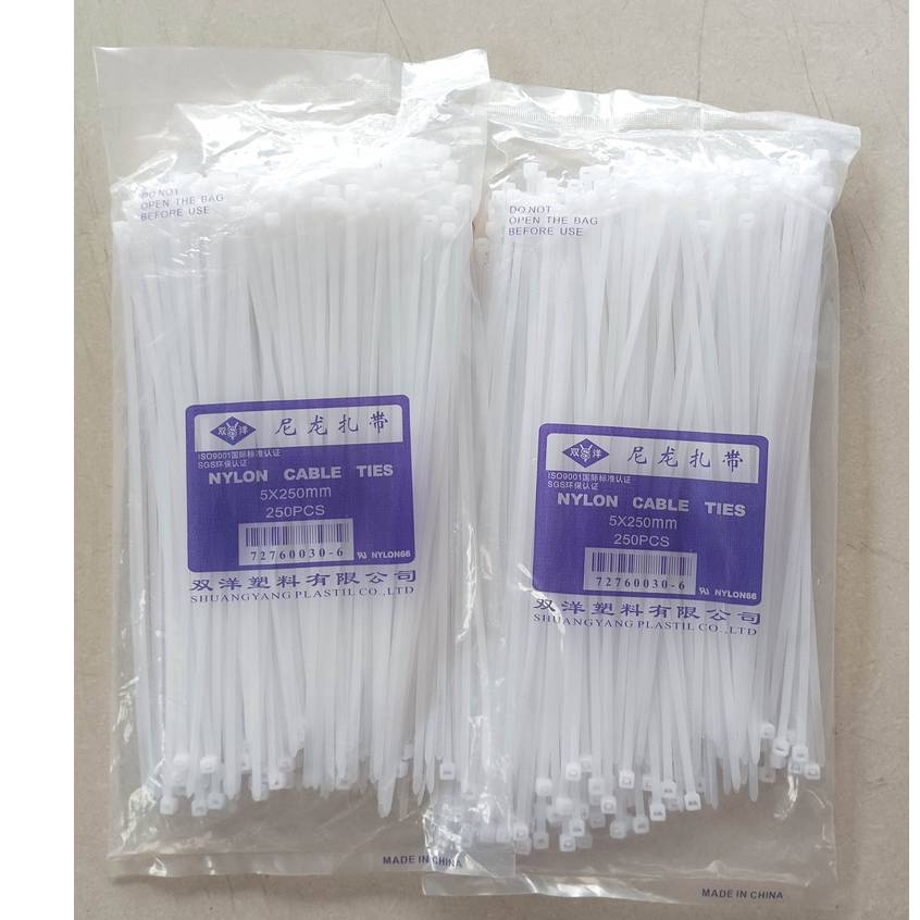 Jual KABEL TIS PUTIH 5 x 250 MM / KABEL TIES /Nylon Cable Tie ISI 250 ...
