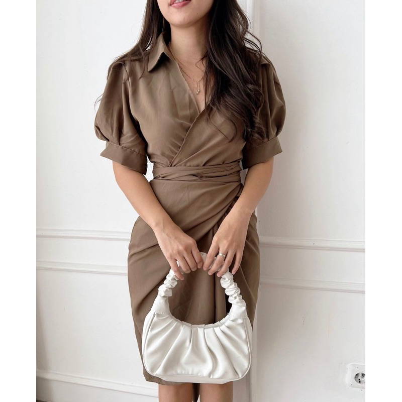 Jual YOALA DRESS IKAT SIMPLE POLOS PREMIUM EC 9262 / DRESS IMLEK CASUAL ...