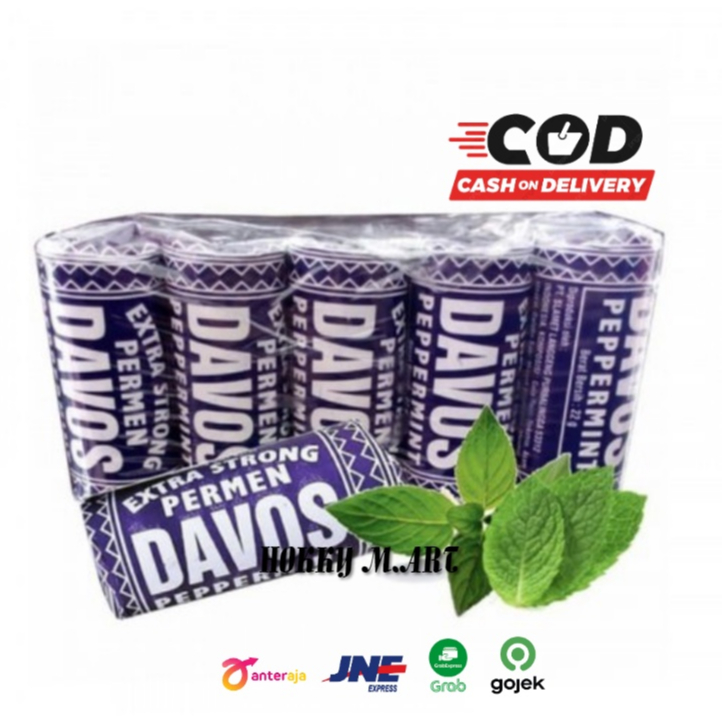 Jual (HOKKY) Permen Davos Peppermint 1 Pack Isi 10 Roll Permen Jadul ...