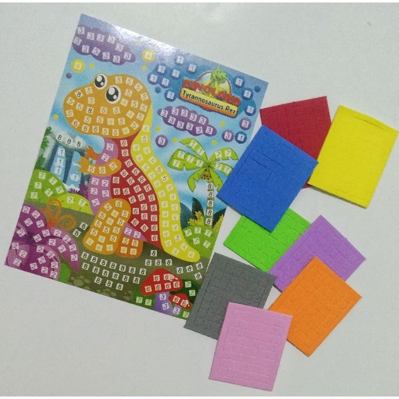 Jual [Happy kids.id] Aktivitas menempel sesuai warna dan angka/Mozaik ...