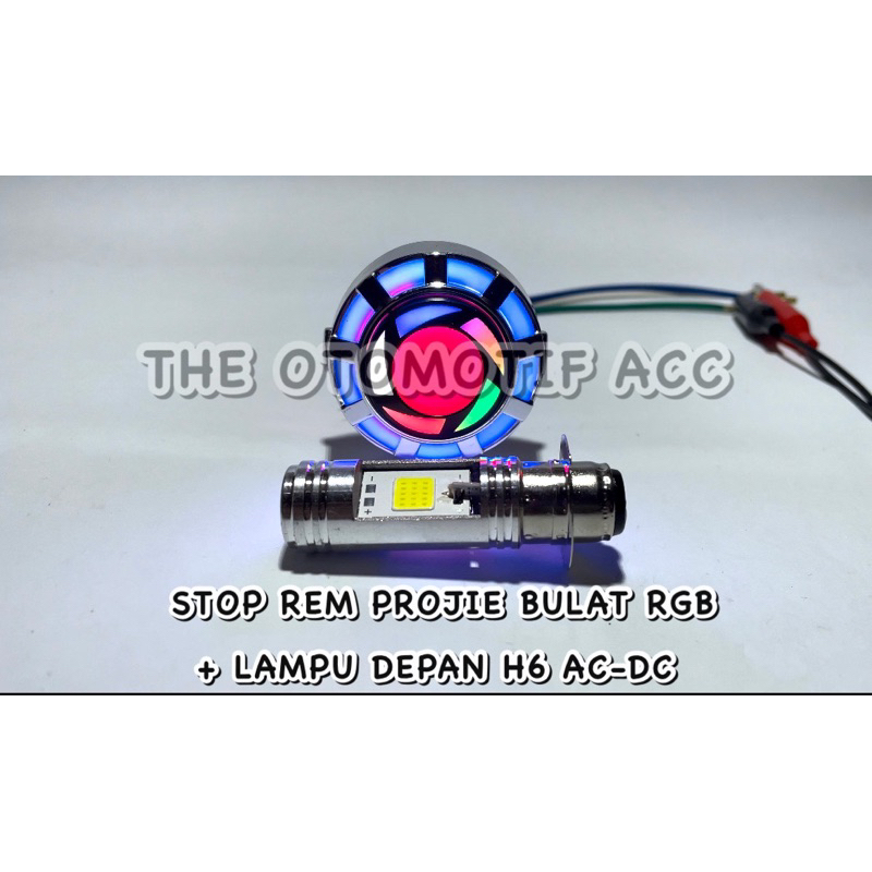 Jual Paket Lampu Motor Stop Projie Bulat + Lampu Led Depan H6 AC DC 2 ...