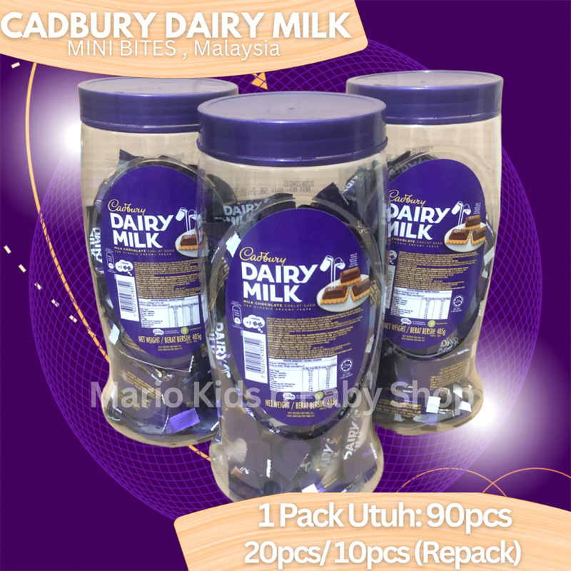 Jual READY! CADBURY DAIRY MILK Mini Bites Malaysia / Toples Jar 405gr ...