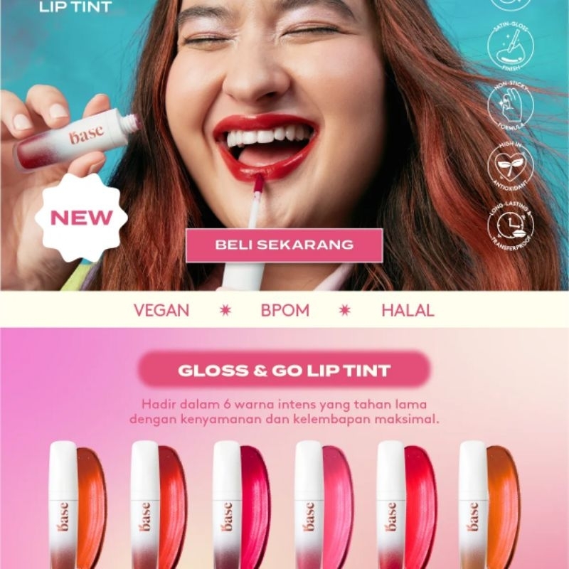 Jual Base gloss & go lip tint nimble nude | Shopee Indonesia
