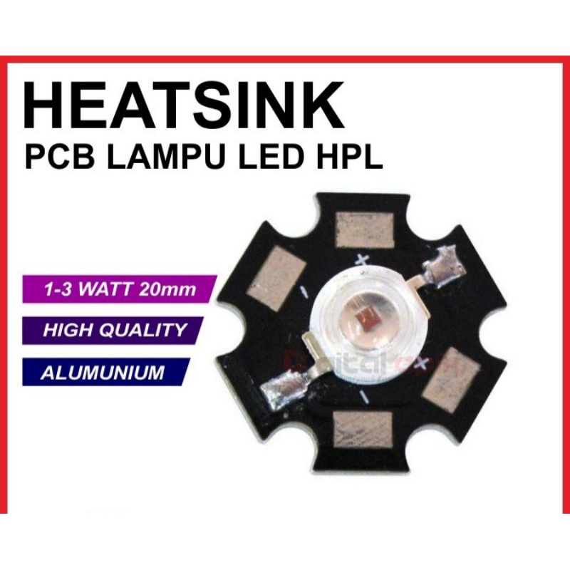 Jual Heatsink Aluminium HPL LED 1W 3W Plat Pendingin Star PCB Heat Sink ...