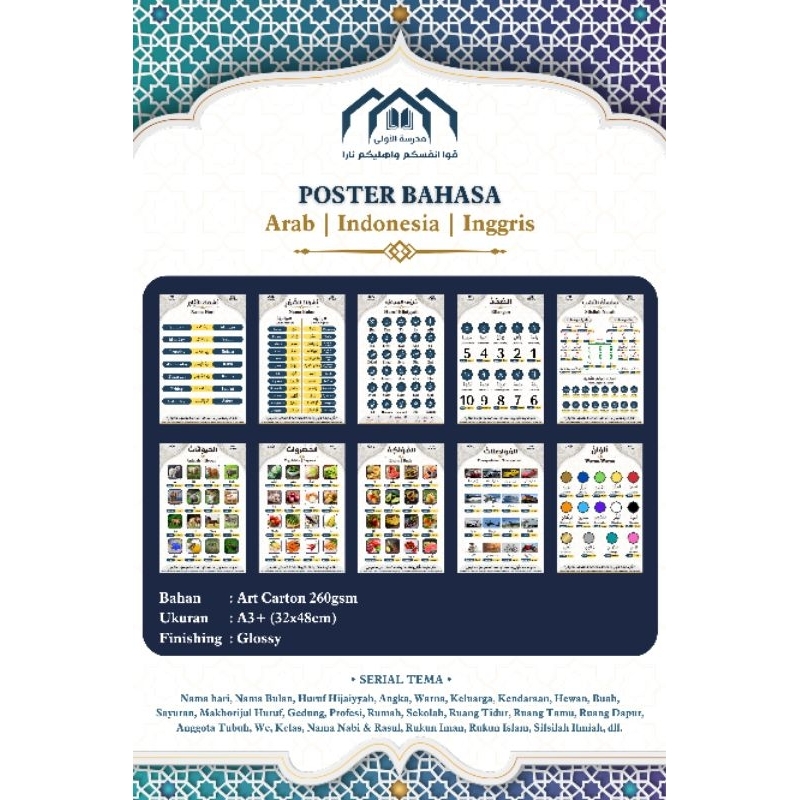 Jual poster edukasi|Poster 3 bahasa| poster anak |tema silsilah nasab ...