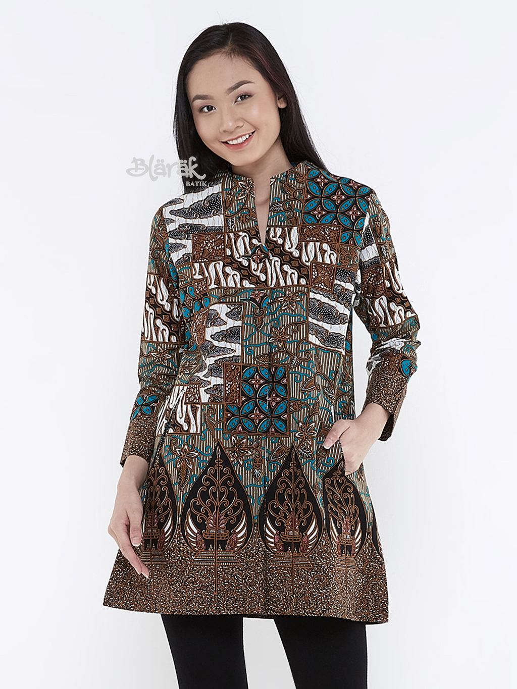 Jual BLARAK - Tunik Mega Mendung Abu Abu | Shopee Indonesia