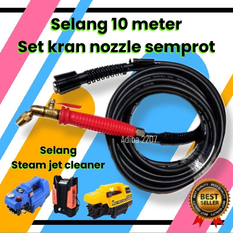 Jual Selang jet cleaner 10 meter set kran nozzle nozel nosel cuci ac ...