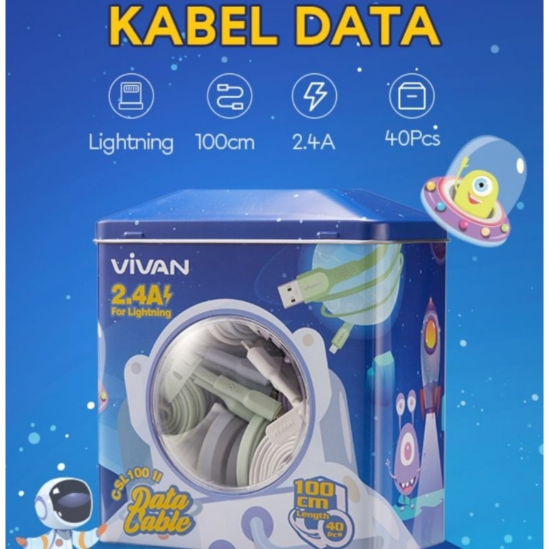 Jual Kabel Data Vivan IPHONE/LIGHTNING /40 PCS FREE BOX | Shopee Indonesia