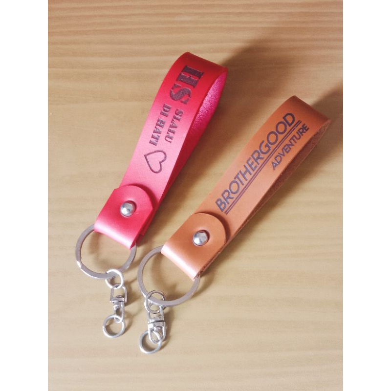 Jual Gantungan kunci bahan Kulit/Leather costum teks | Shopee Indonesia