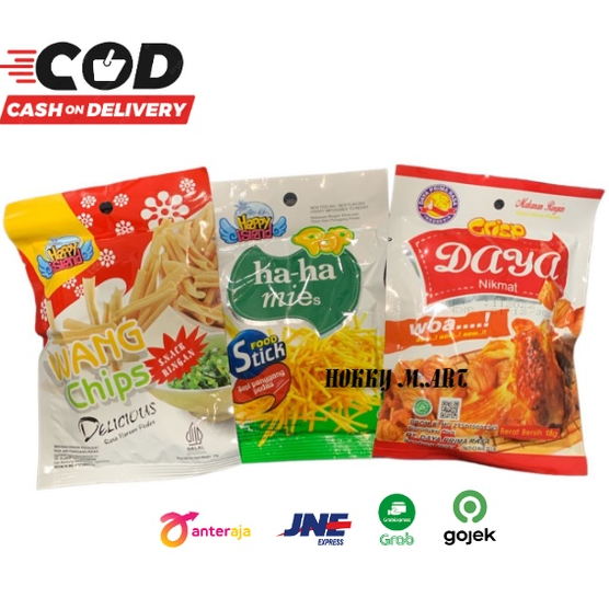 Jual (HOKKY) Wang Chips Ha Ha Mie Daya Crispy Siput 22gr Snack HALAL ...