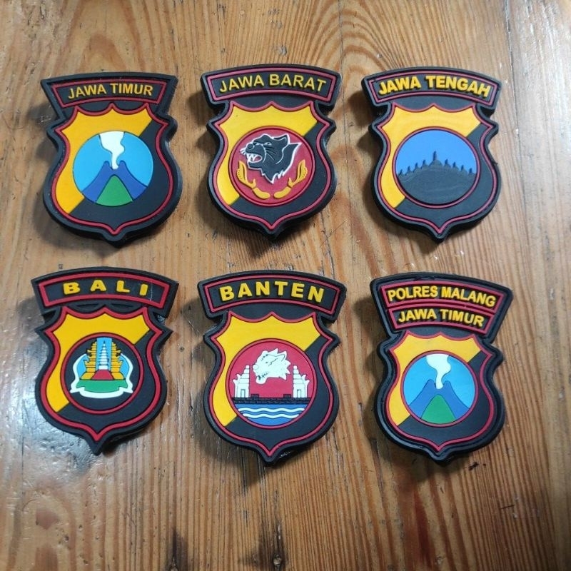 Jual Emblem karet patch rubber logo POLDA JAWA, BANTEN,BALI dan POLRES ...
