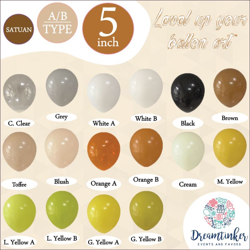 Jual (ECER) Balon latek type A/B ukuran 5 inchi merk adelima | Shopee ...