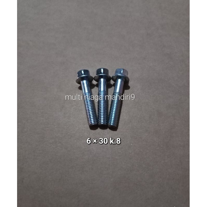 Jual ( satuan ) baut flange / baut topi 8 / baut topi 6×30 / 3cm kunci ...