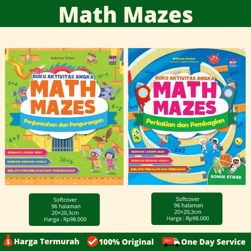 Jual Math Mazes Buku Aktivitas Perkalian dan Pembagian Buku Aktivitas Penjumlahan dan ...