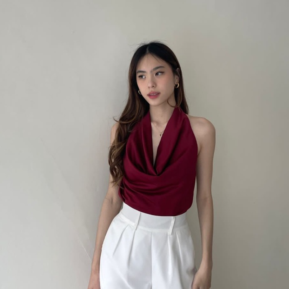 Jual Sava Satin Top —— Ocha Wear | Atasan Halter Wanita | Tanktop ...