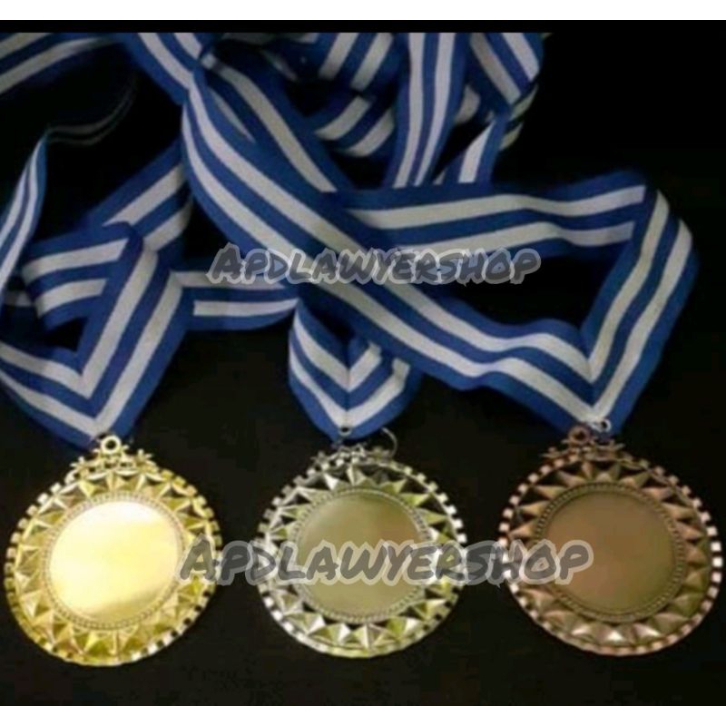 Jual Medali Logam Mendali Medali Emas Perak Perunggu Satuan plus Tali ...