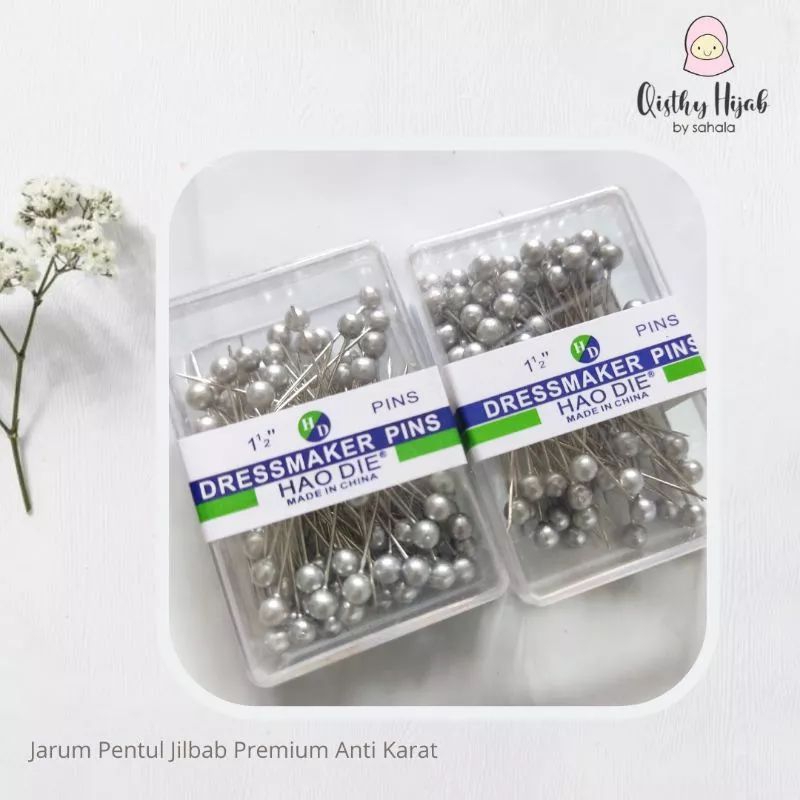 Jual 𝐒𝐇𝐈𝐍𝐄 - JARUM PENTUL | Premium Hijab Besar Dan Kecil Warna Silver ...