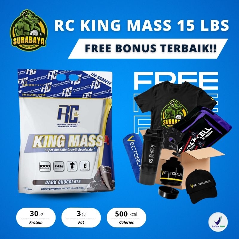 Jual Ronnie Coleman RC King Mass Kingmass 15 Lbs BPOM Weight Gainer ...