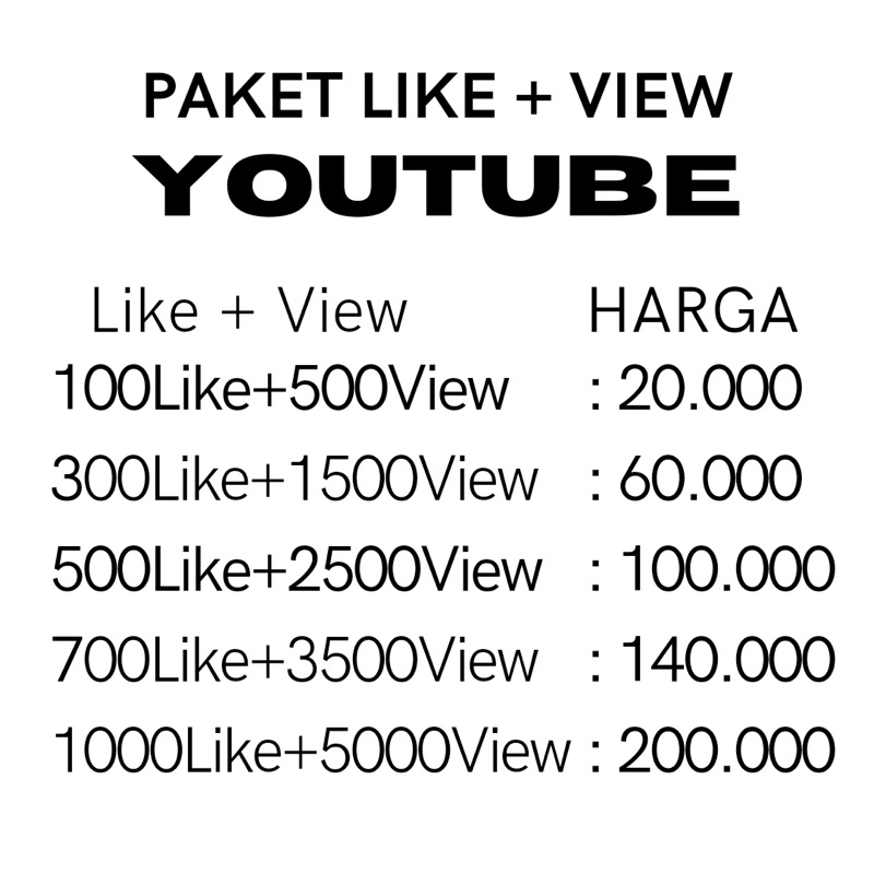 Jual PAKET LlKE + VlEW Y0UTUBE TERMURAH | Shopee Indonesia