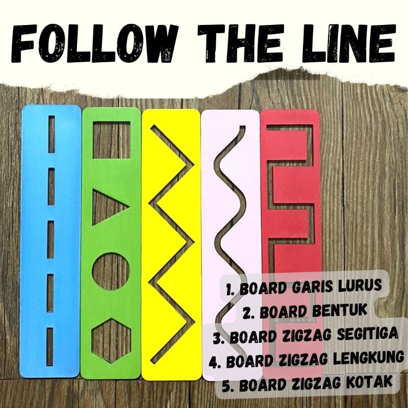 Jual Woodlers.id . Follow the line. Pre Writing Board. Belajar menulis ...
