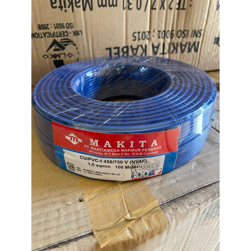Jual KABEL ENGKEL SERABUT NYAF 1.5 mm 100 METER MAKITA TEMBAGA MURNI | Shopee Indonesia