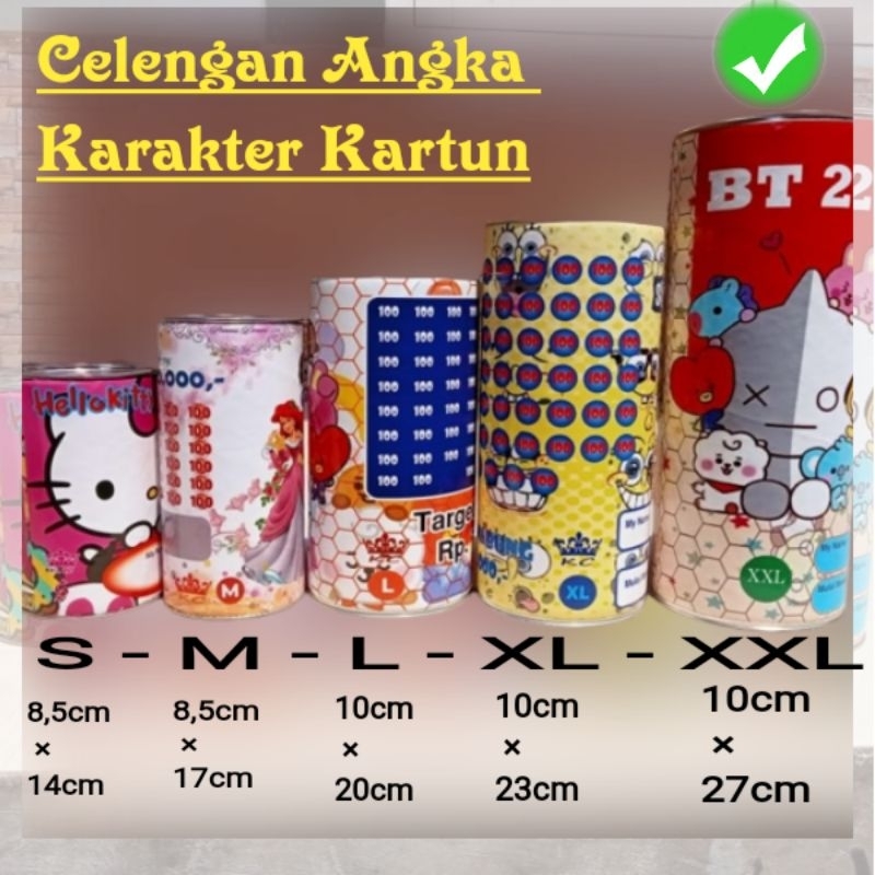 Jual Celengan Target Angka Karakter Kartun JUMBO Size XXL / Per Dus isi ...