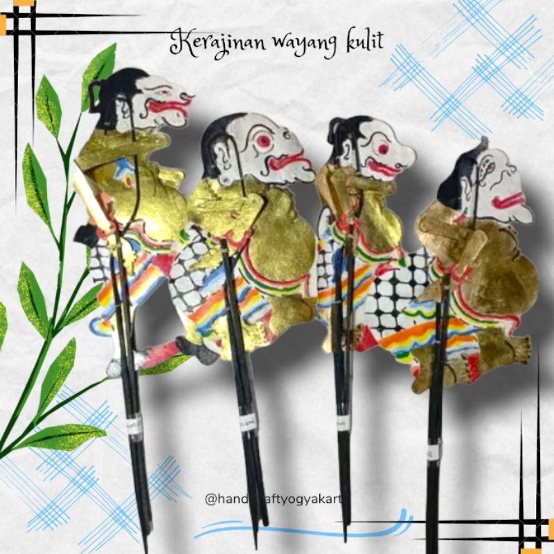 Jual 1 Set Wayang Kulit Punokawan emas | Shopee Indonesia